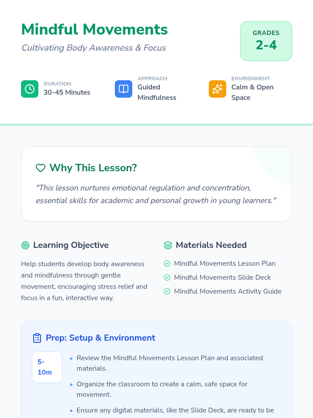 Mindful Movements • Lesson • Lenny Learning
