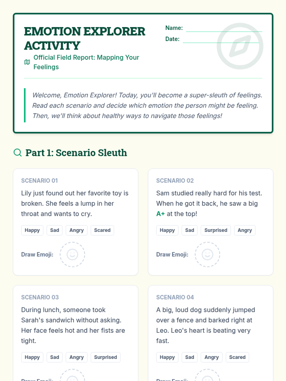 The Emotion Explorer Map • Lesson • Lenny Learning