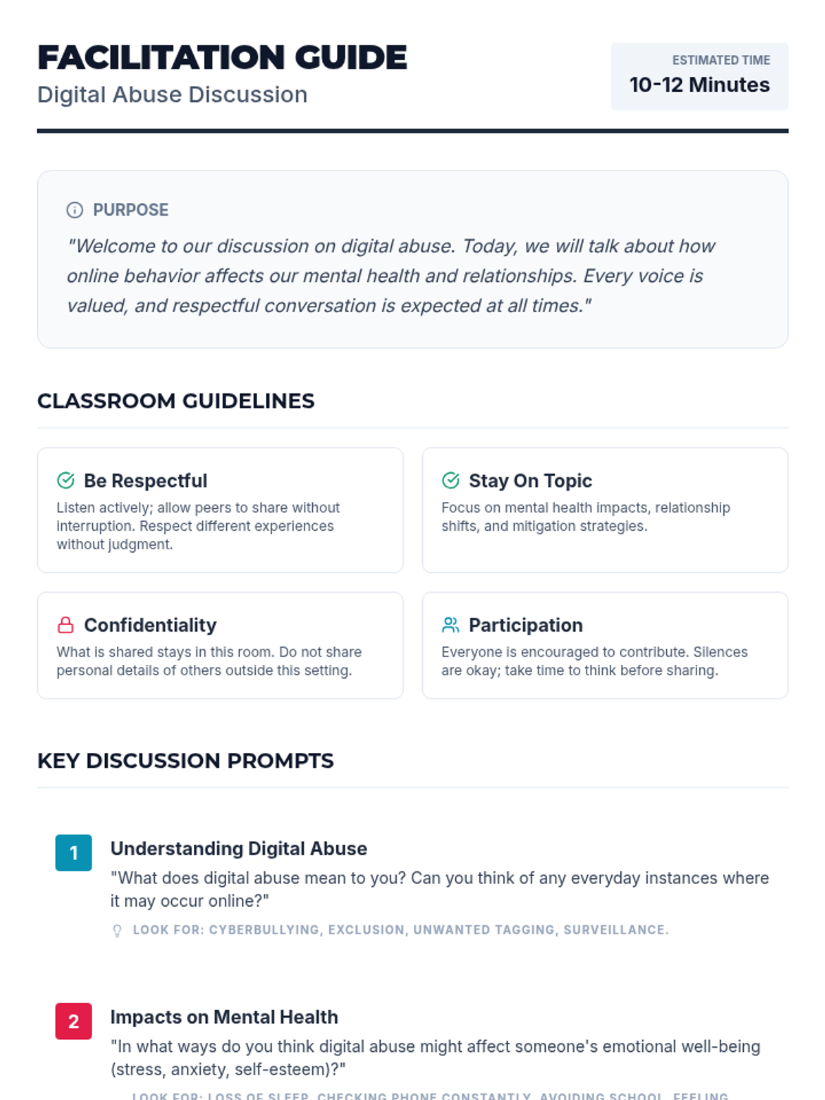 Digital Abuse Discussion Guide • Material • Lenny Learning