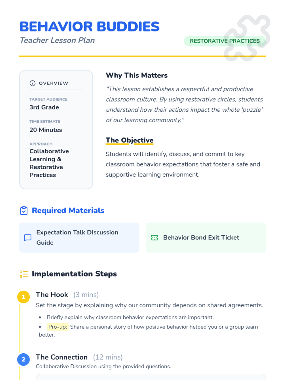 Behavior Buddies • Lesson • Lenny Learning