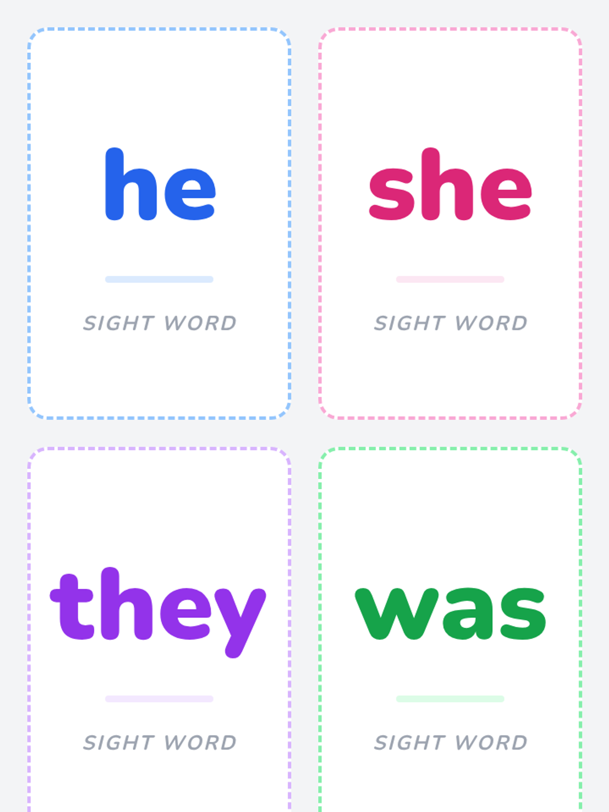 Primer Sight Word Flashcards • Material • Lenny Learning
