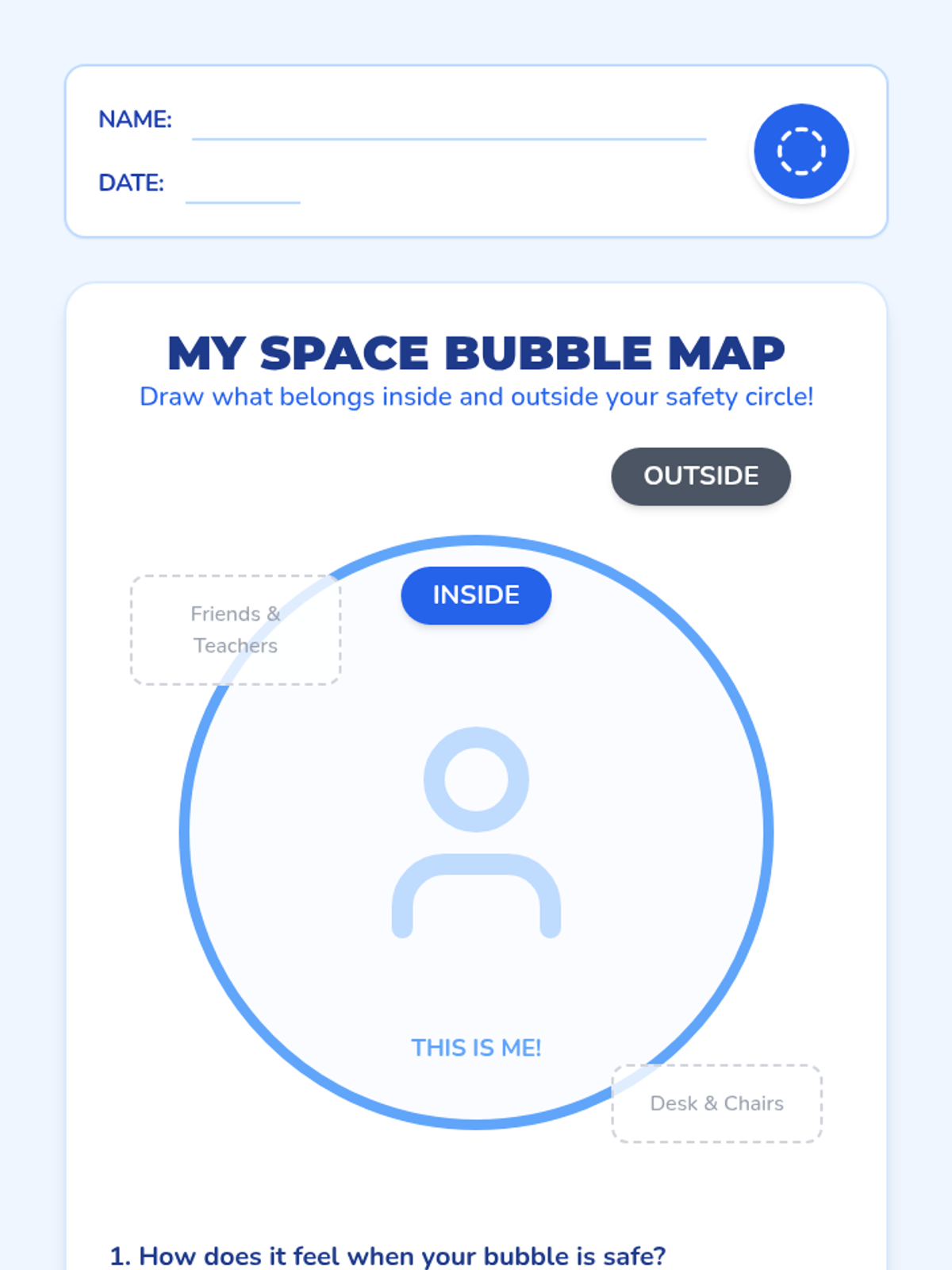 My Space Bubble Worksheet • Material • Lenny Learning