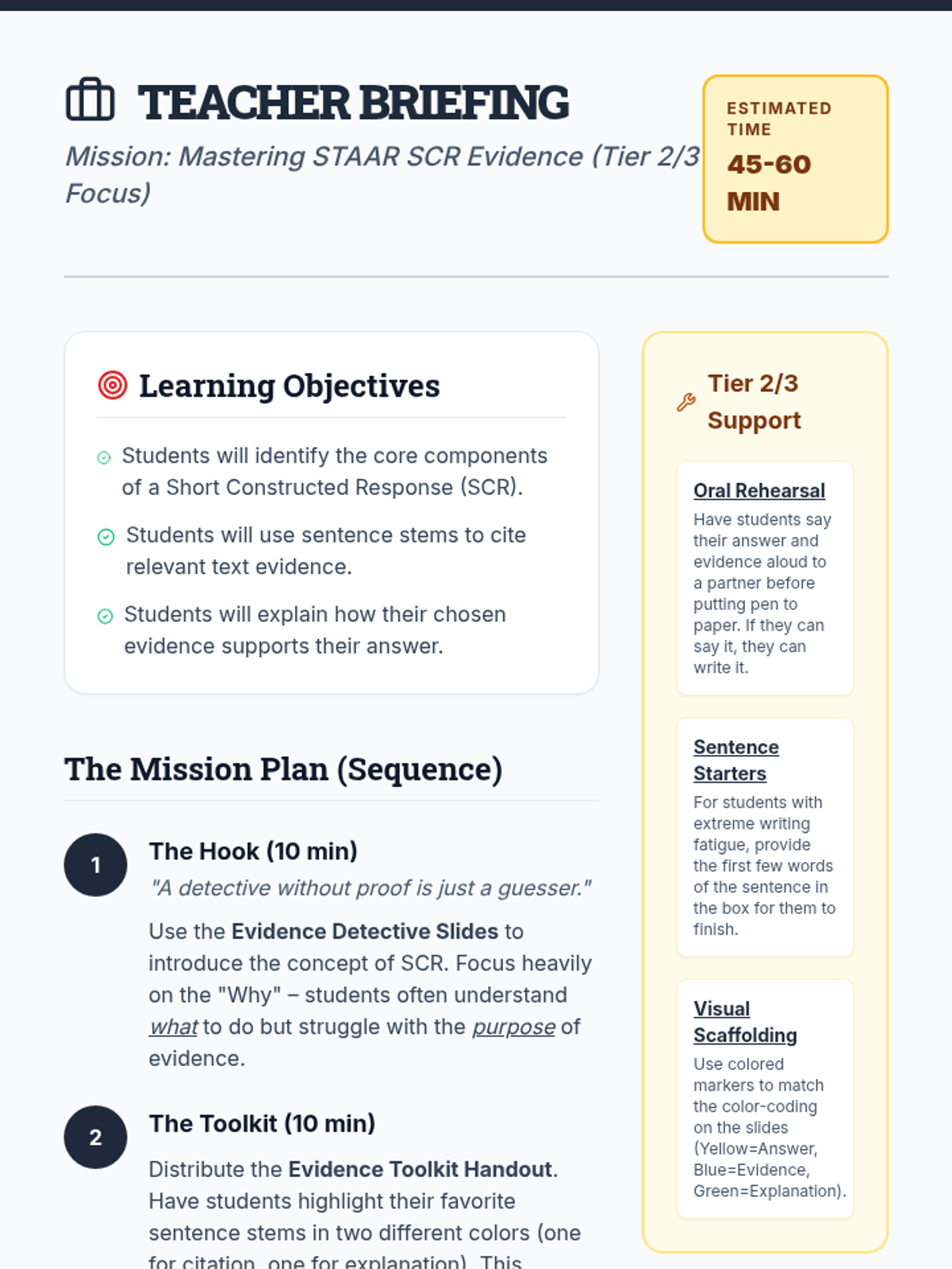 Evidence Detectives • Lesson • Lenny Learning