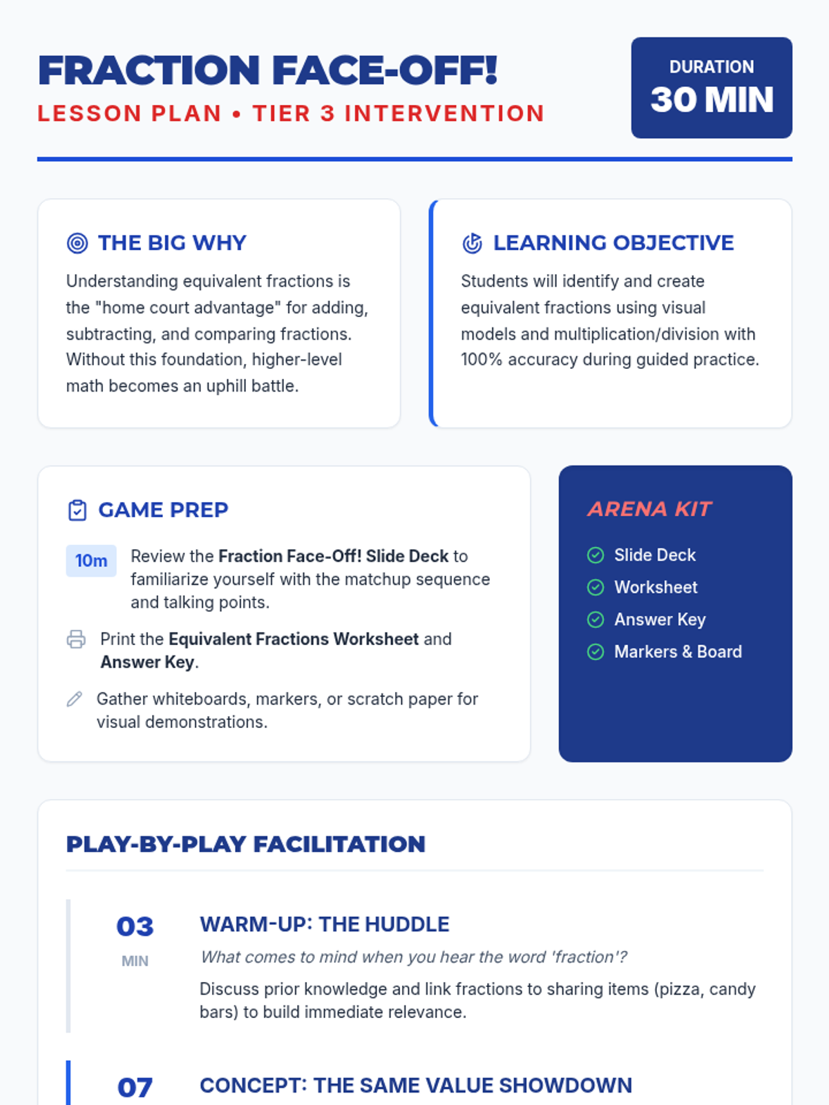 Fraction Face-Off Lesson Plan • Material • Lenny.com