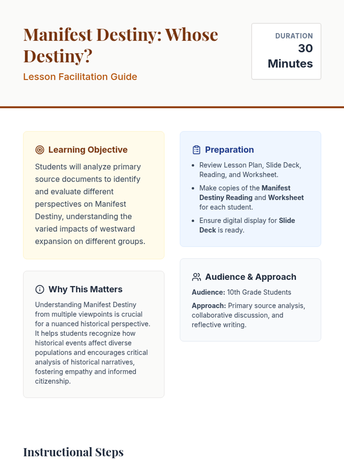 Manifest Destiny Whose Destiny • Lesson • Lenny.com