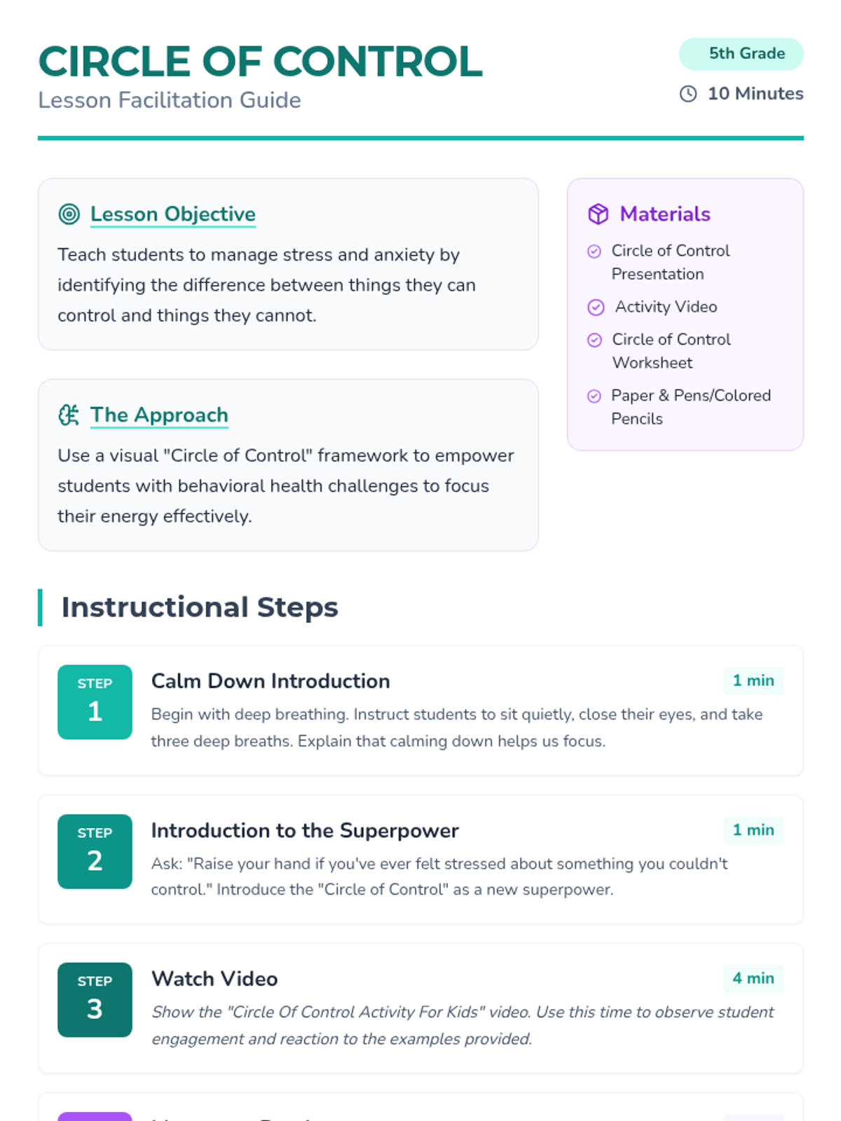 Circle of Control • Lesson • Lenny Learning