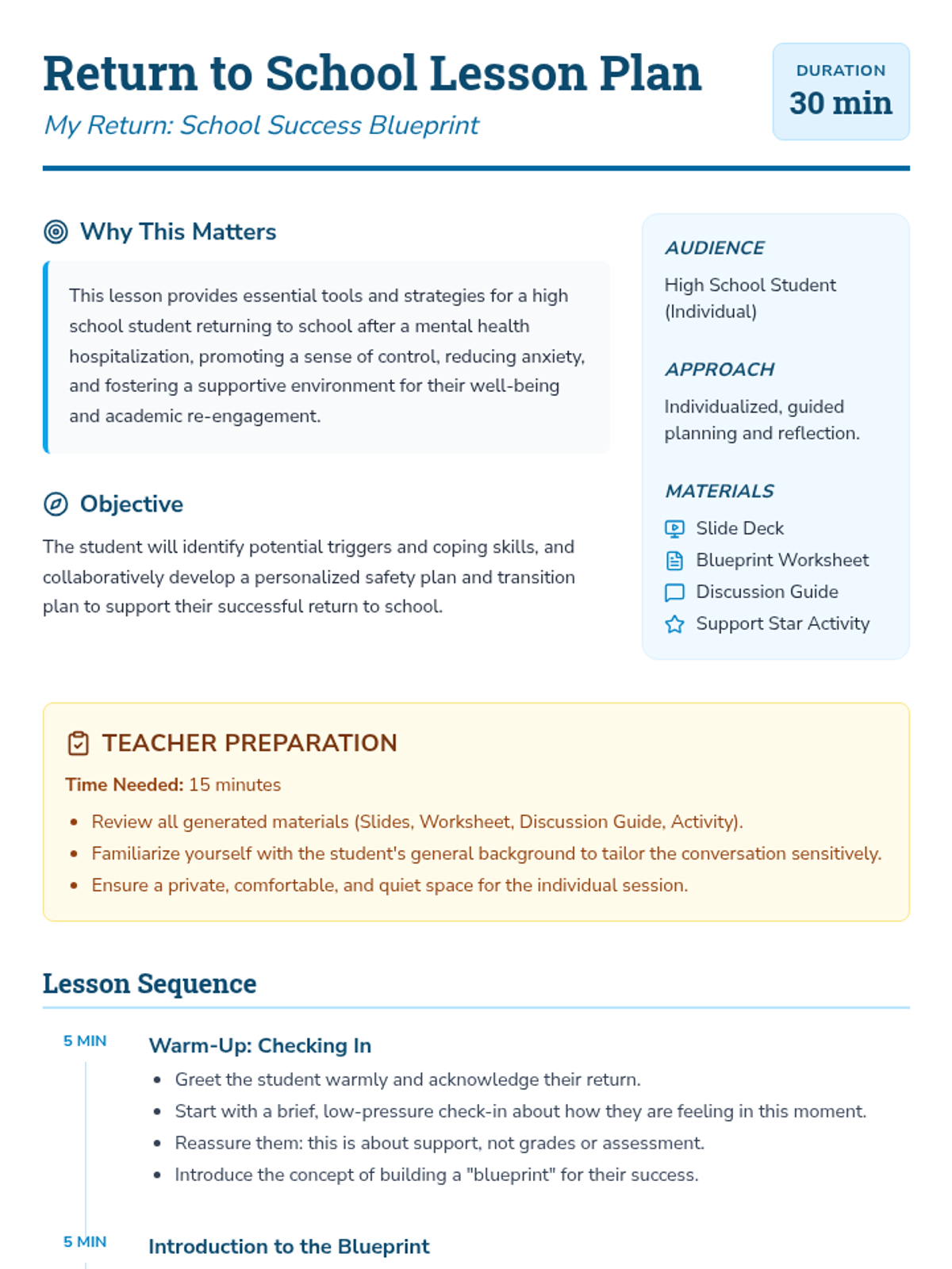 School Success Blueprint • Lesson • Lenny Learning