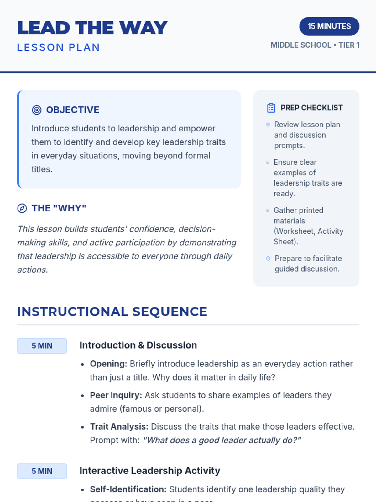 Lead the Way • Lesson • Lenny Learning