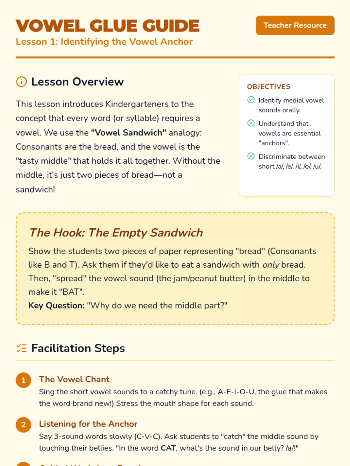 Identifying the Vowel Anchor • Lesson • Lenny Learning