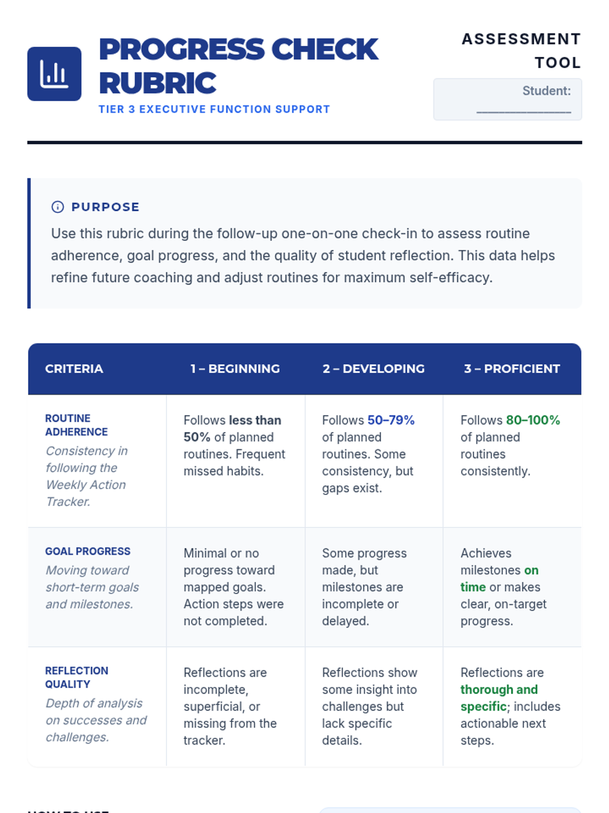 Progress Check Rubric Resource • Material • Lenny Learning