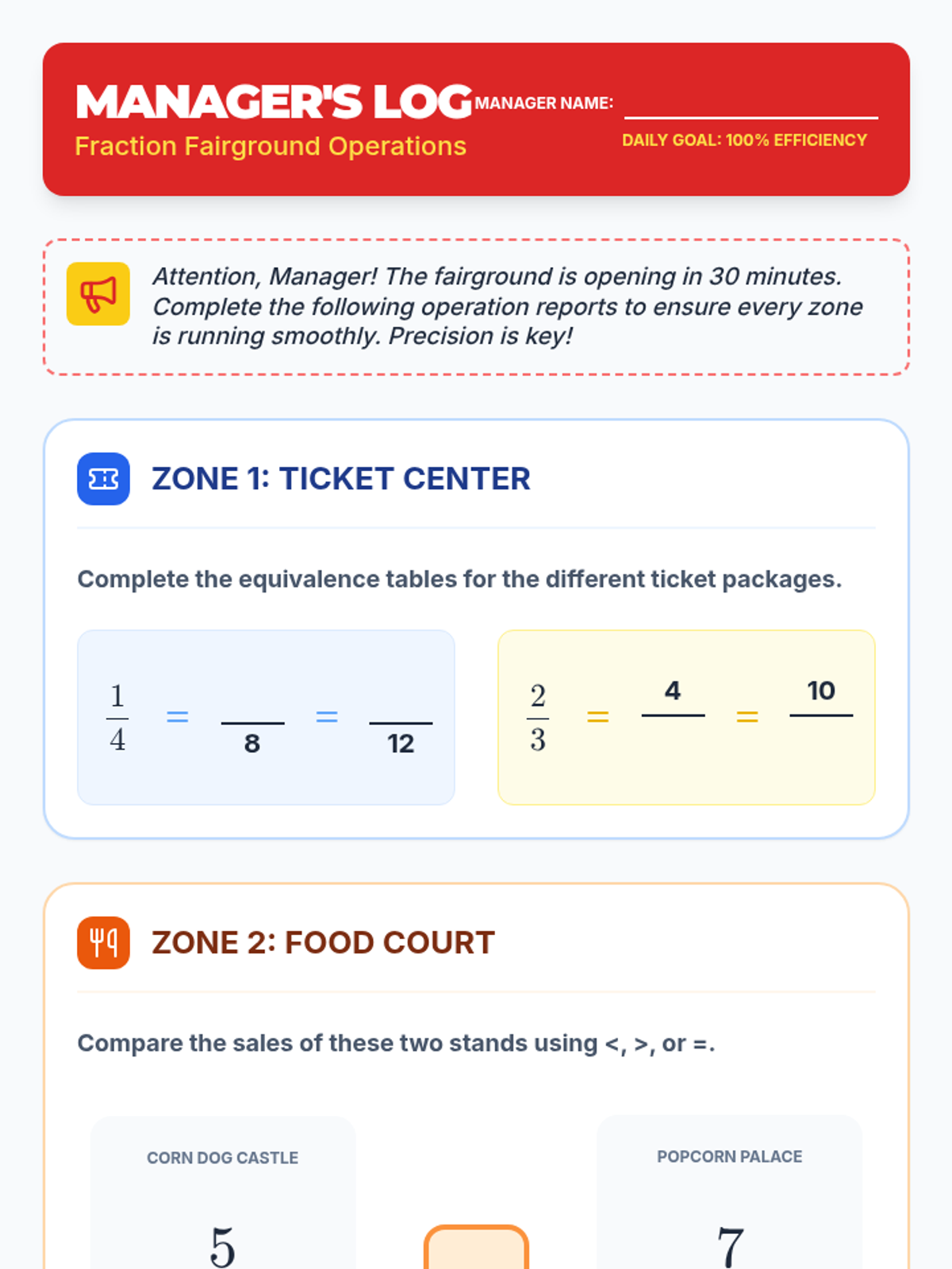 Fraction Fairground Frenzy • Lesson • Lenny Learning