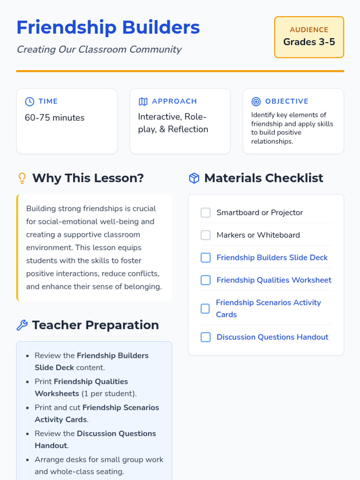 Friendship Builders • Lesson • Lenny Learning