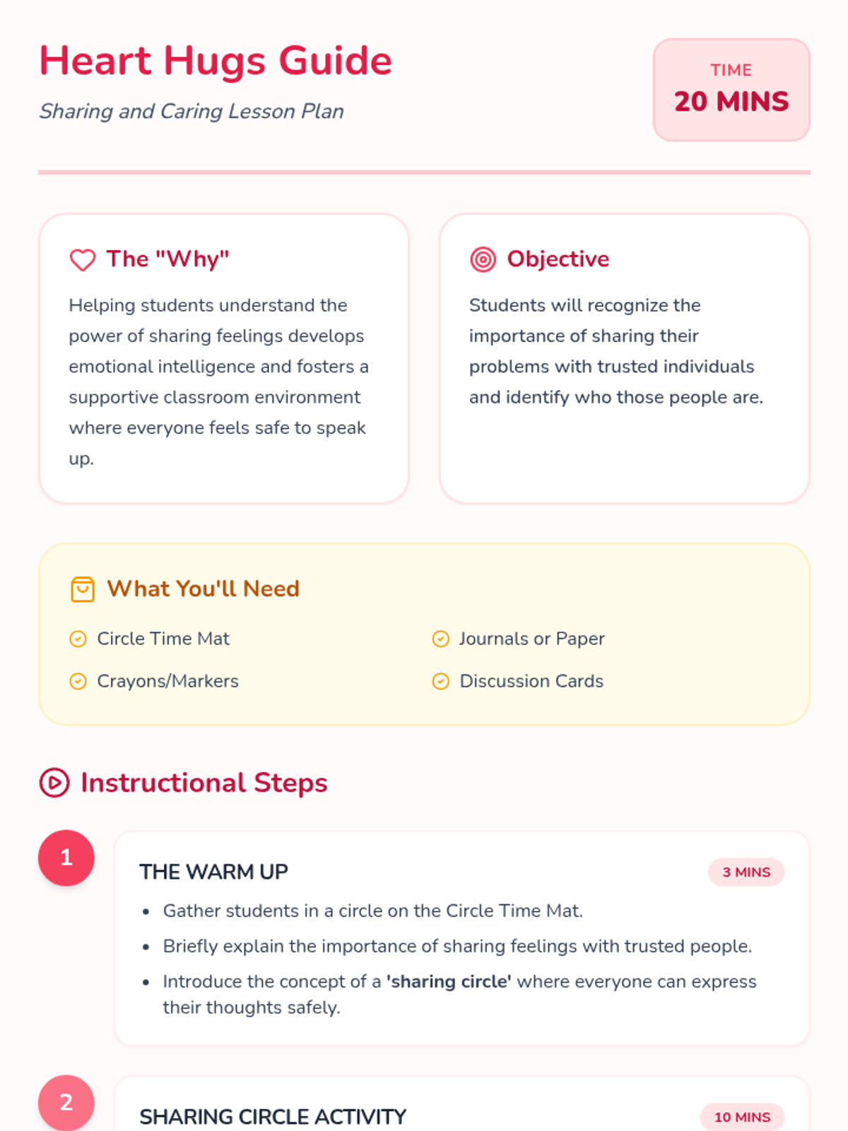 Heart Hugs Guide Lesson Plan • Material • Lenny Learning