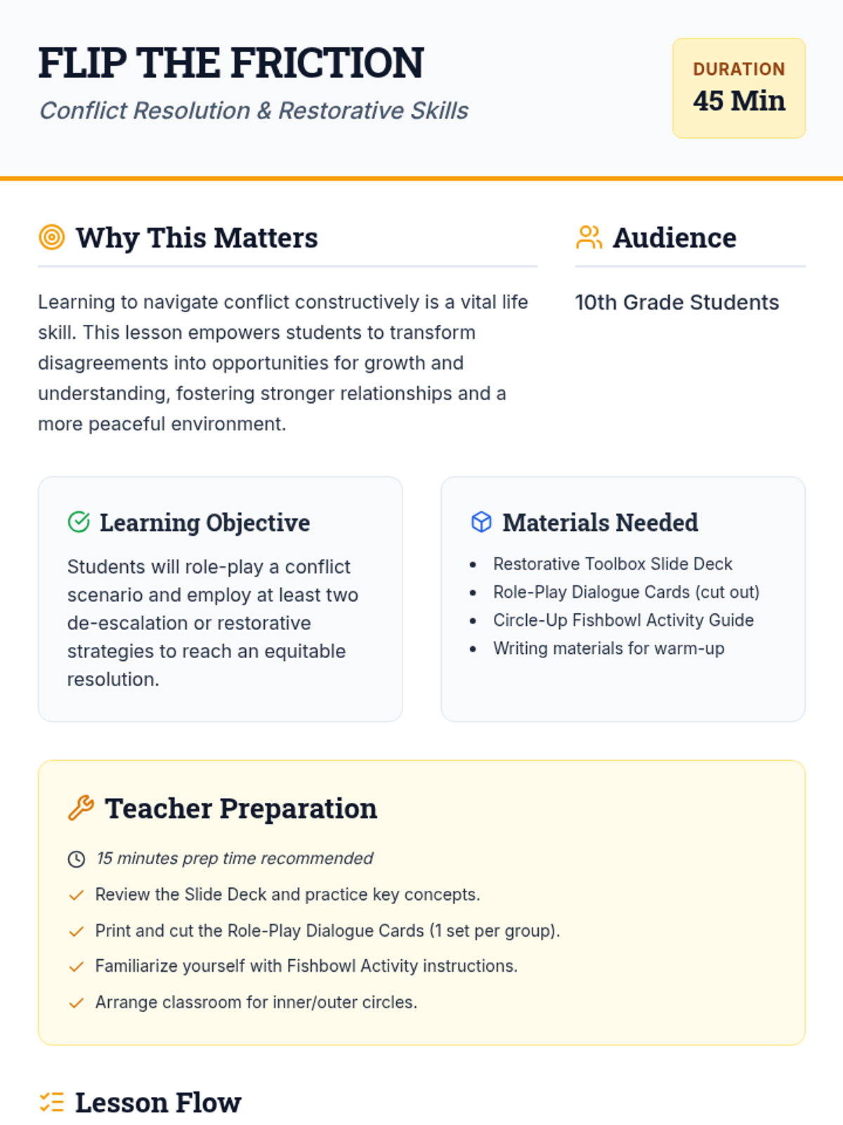 Flip the Friction Lesson Plan • Material • Lenny Learning