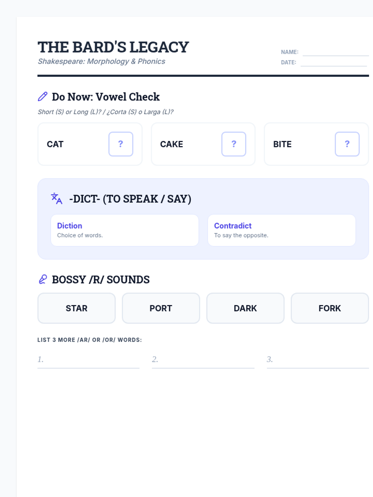 Bards Legacy Student Handout v3 Final • Material • Lenny Learning