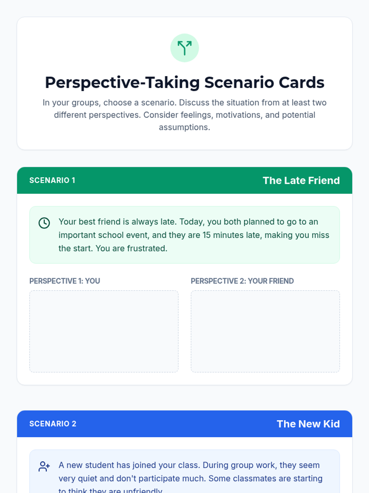 Perspective Showdown Activity • Material • Lenny Learning