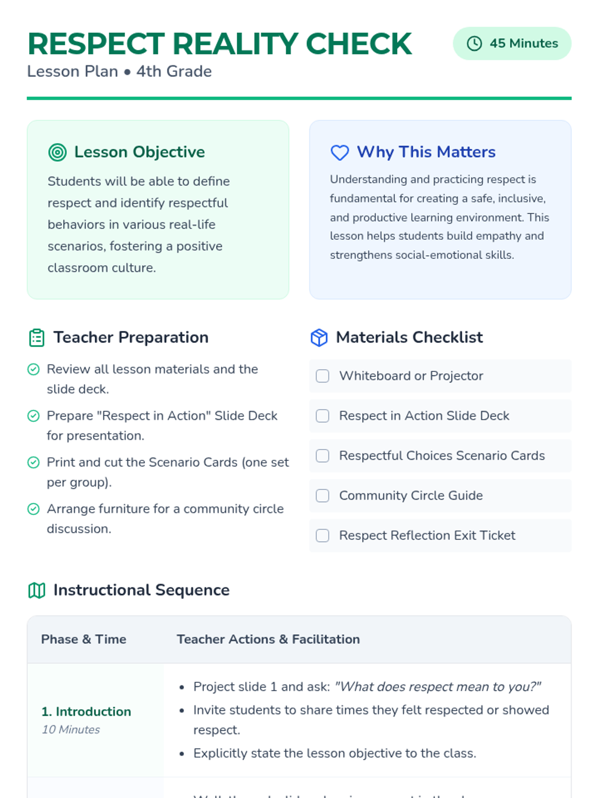 Defining Respect Lesson Plan • Material • Lenny.com